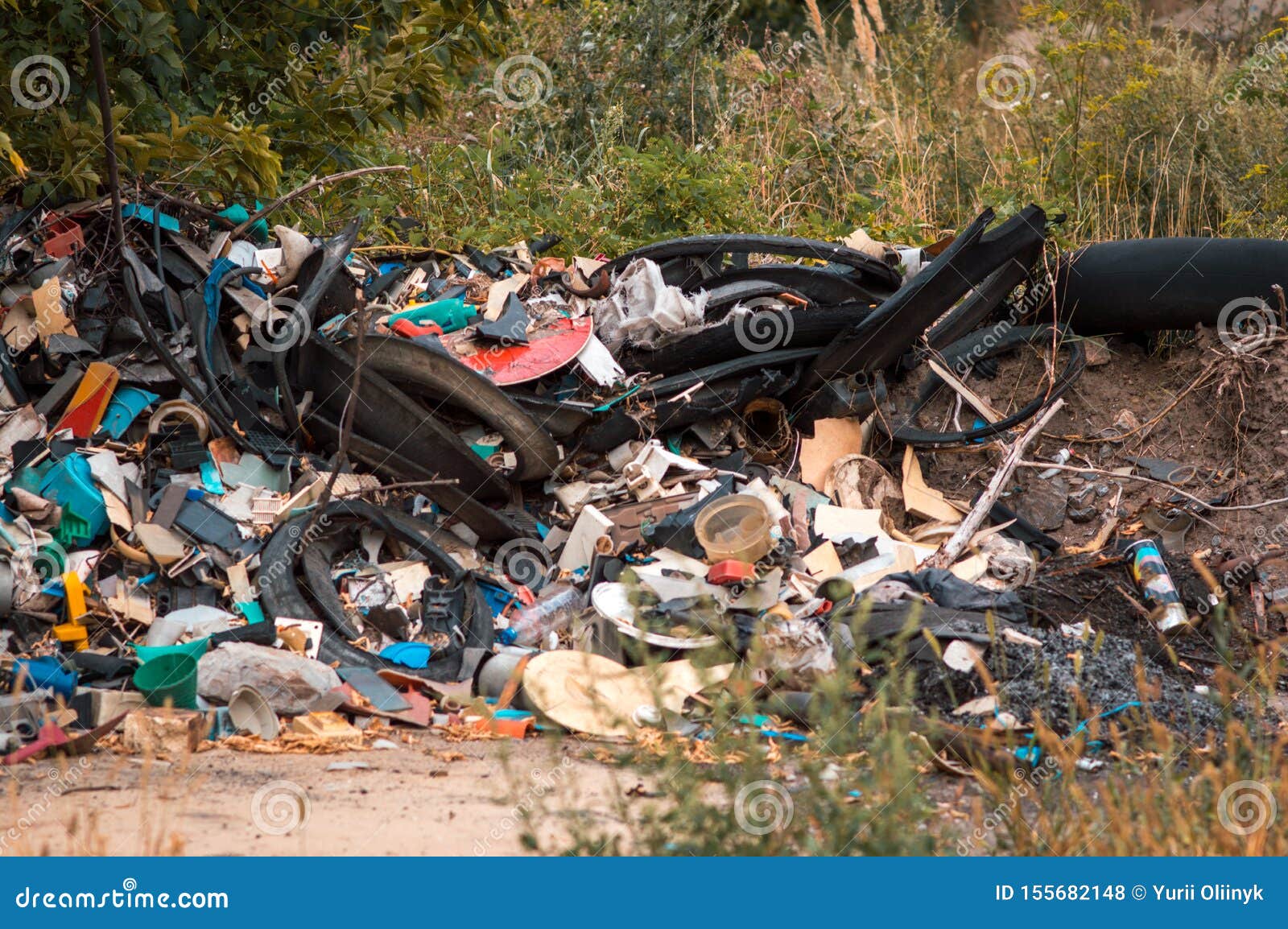 Ecology Nature Pollution by Garbage and the Globe Stock Photo - Image ...