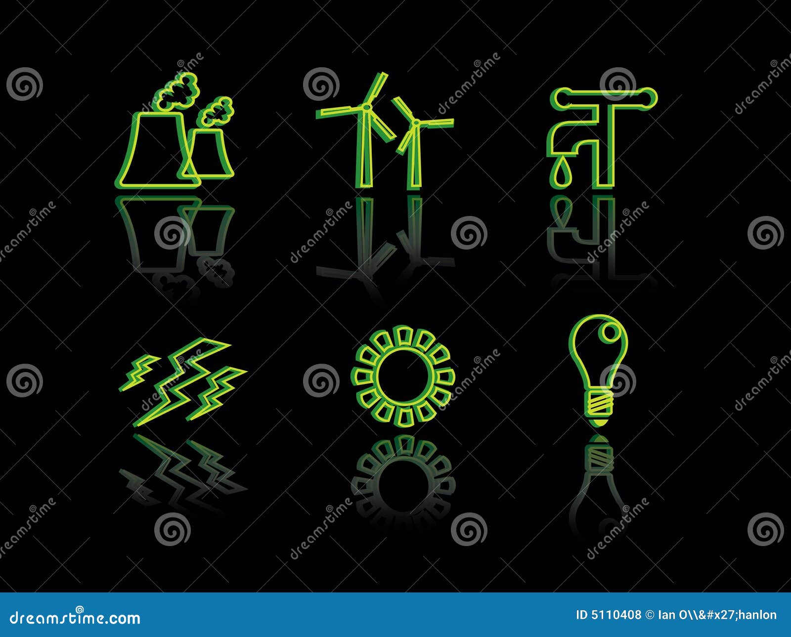 Ecology neon series stock vector. Illustration of energy - 5110408