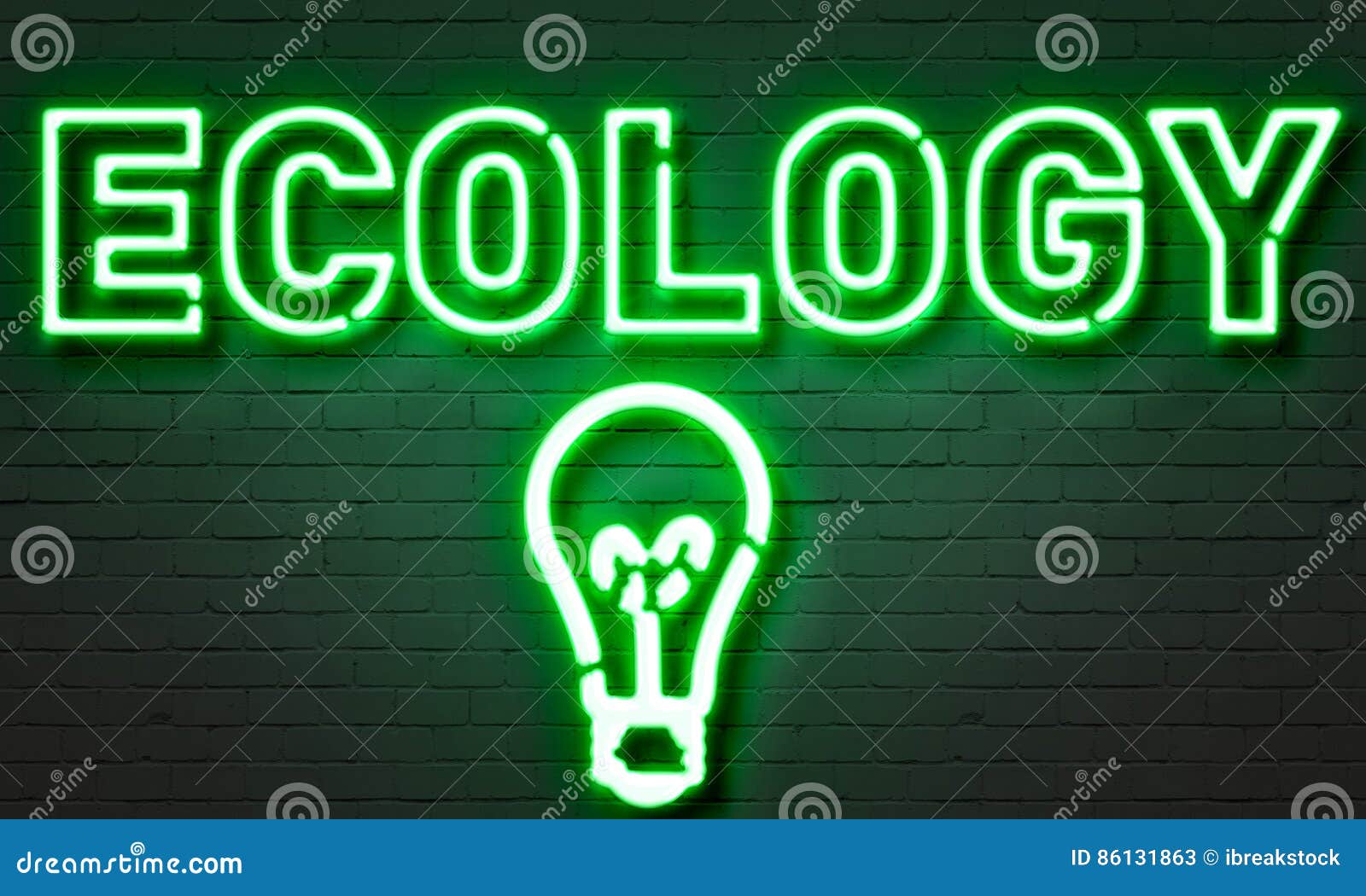 Ecology neon sign stock illustration. Illustration of bright - 86131863