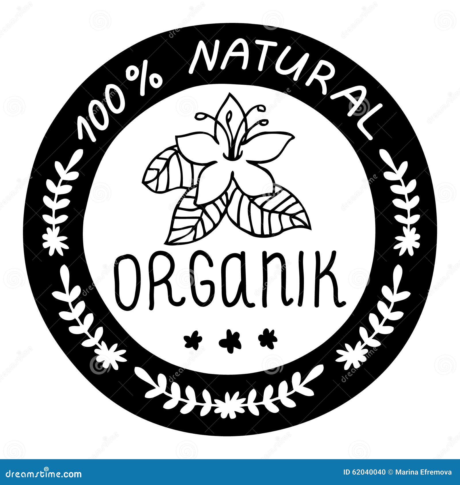 Ecology, Organic Icon. 100 Natural Organik Stock Vector - Illustration ...