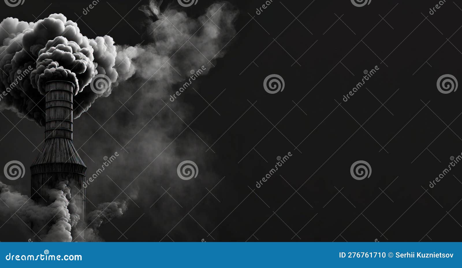 Ecology Pollution, Smoke from a Pipe on a Black Background, Graphic ...