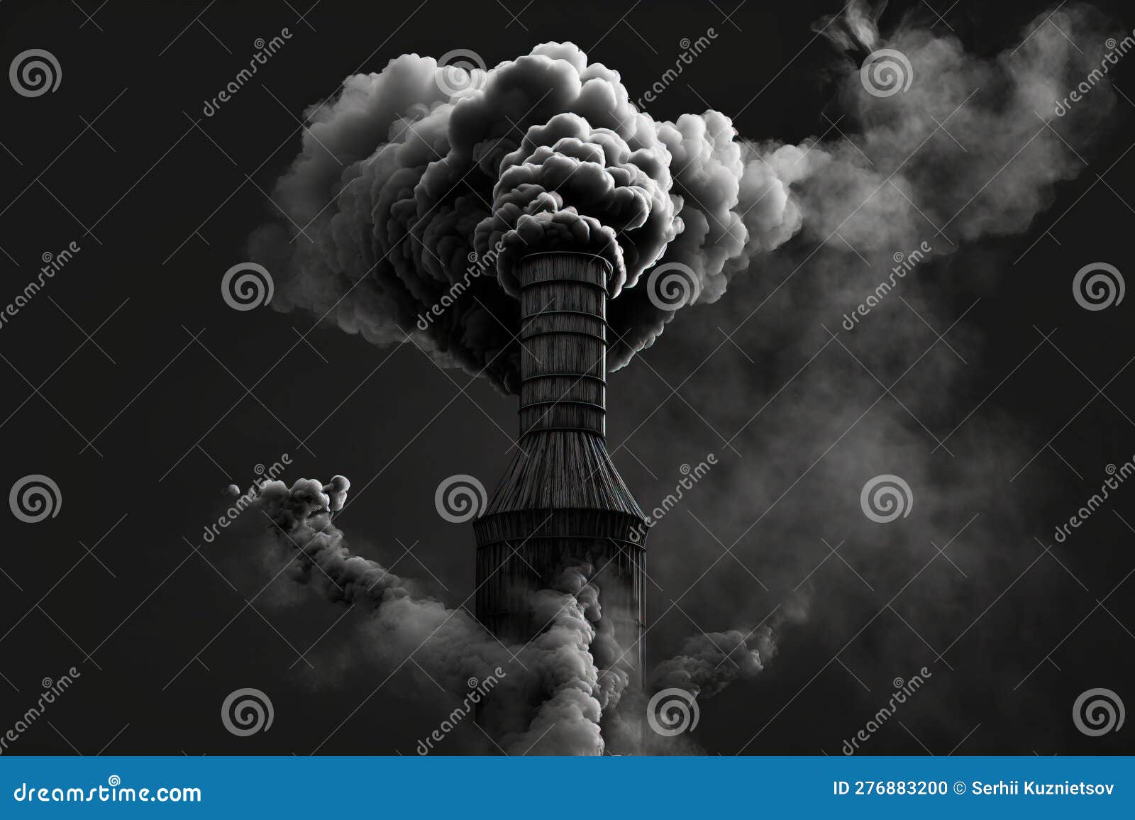 Ecology Pollution, Smoke from a Pipe on a Black Background, Graphic ...
