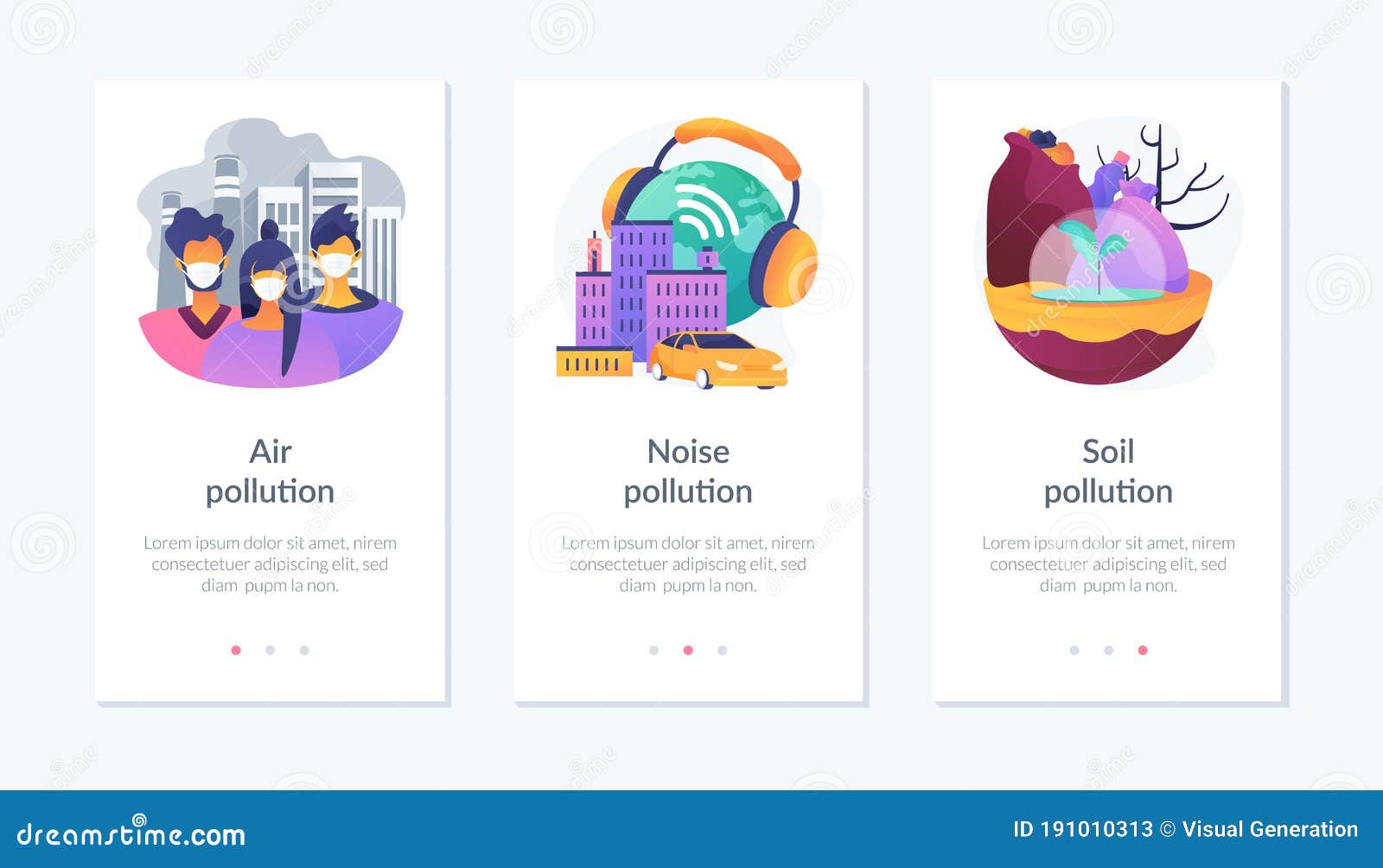 Ecology Problems App Interface Template. Stock Vector - Illustration of ...