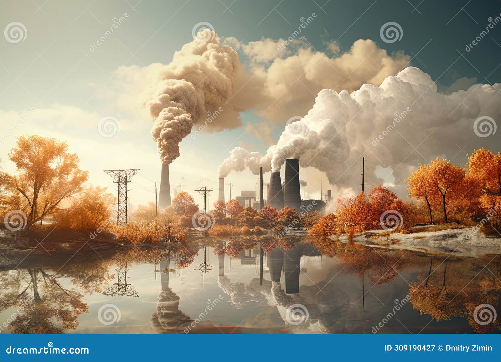 Ecology Problems Awareness Concept. Illustration of Impact of Human ...