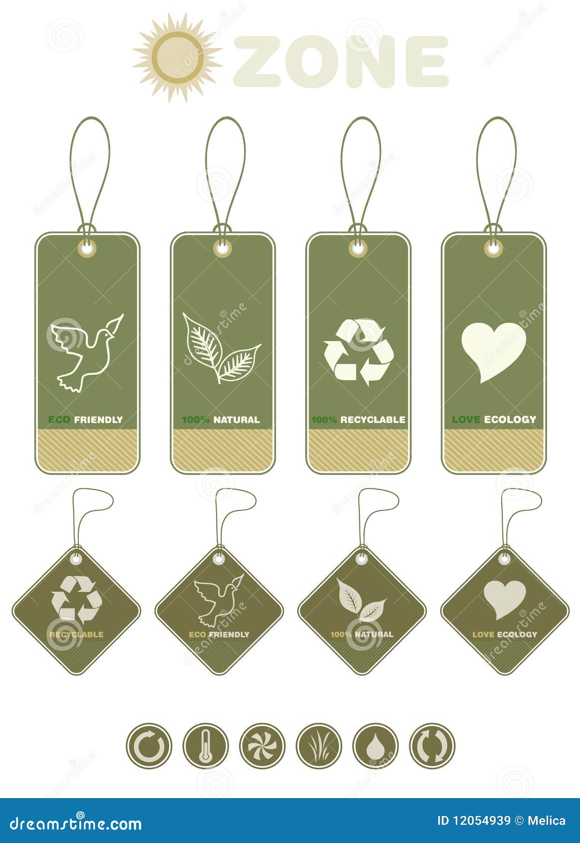 Ecology Product Tags and Symbols Stock Illustration - Illustration of ...