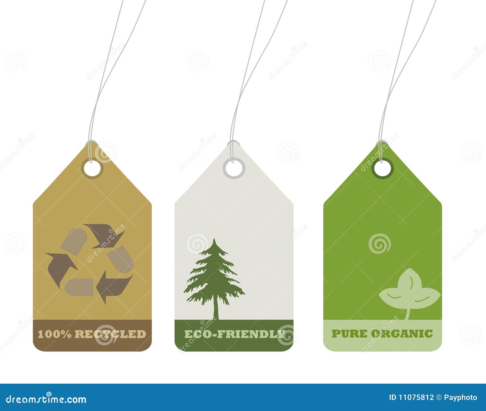 Ecology and Recycle Tags for Environmental Design Stock Illustration ...