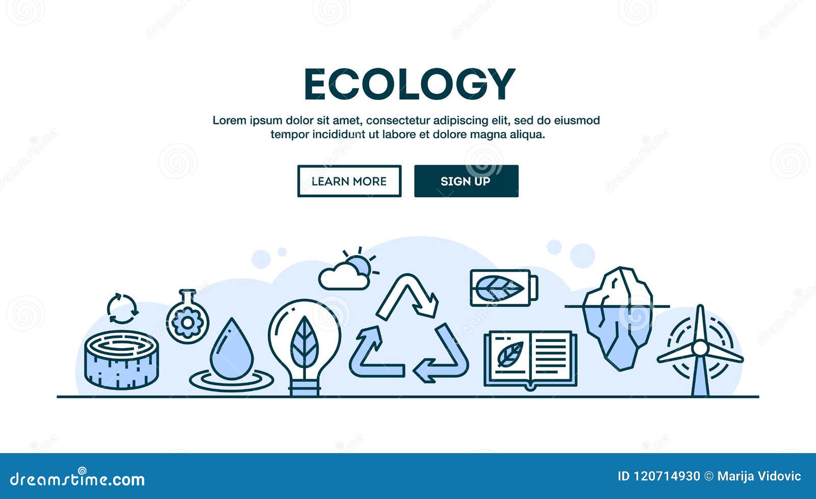 Ecology, Recycling, Environment, Sustainability, Concept Header, Flat ...