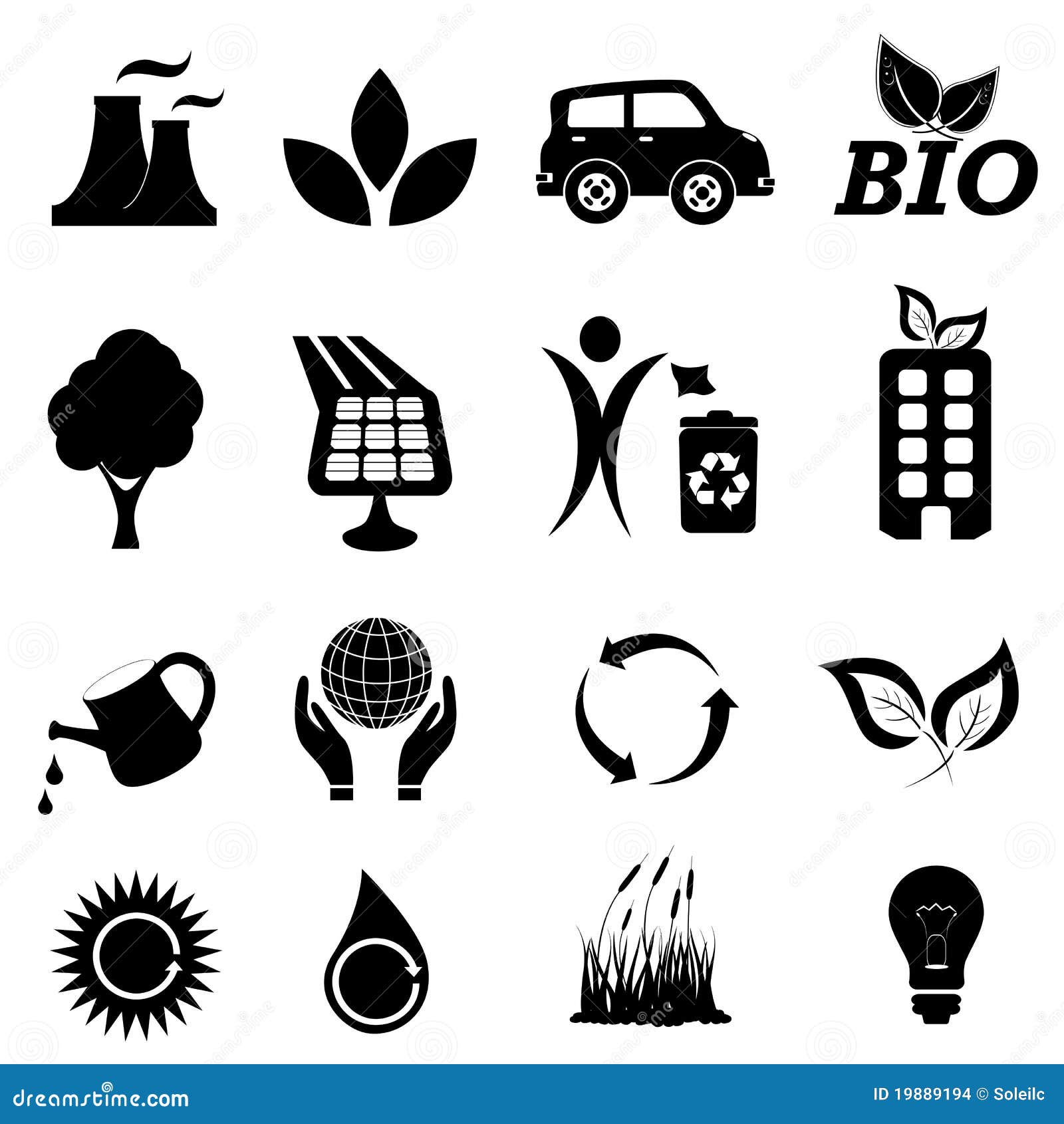 Ecology related symbols stock vector. Illustration of leaf - 19889194
