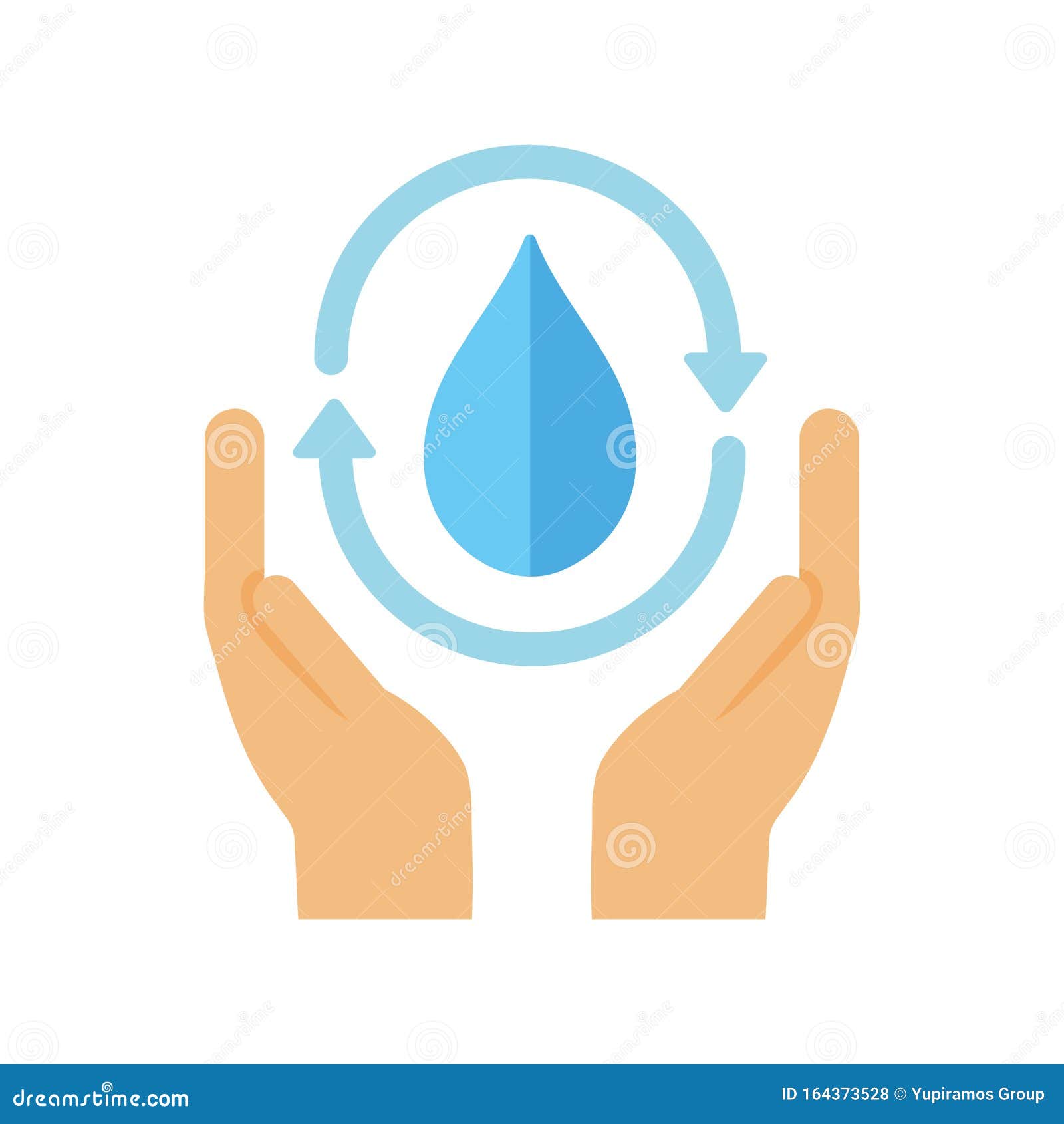 Ecology Renewable Environment Hands Water Drop Icon Stock Vector ...