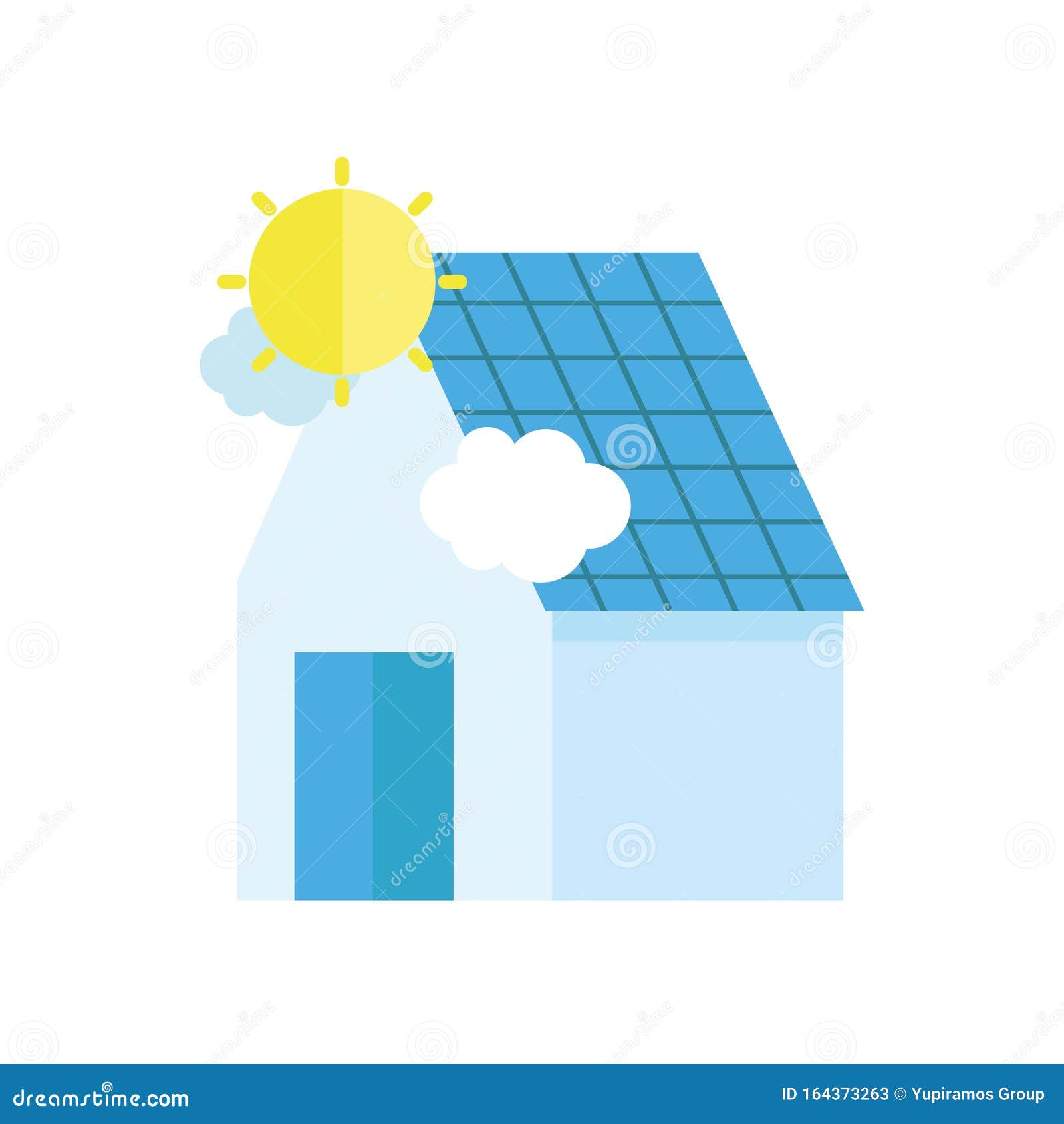 Ecology Renewable Environment Solar Panel House Icon Stock Vector ...