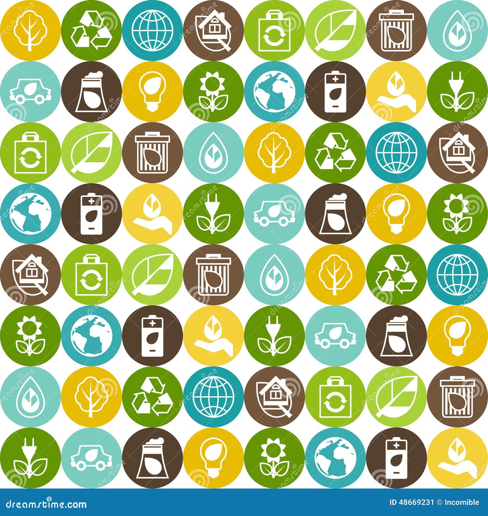 Ecology Seamless Pattern with Environment Icons. Stock Vector ...
