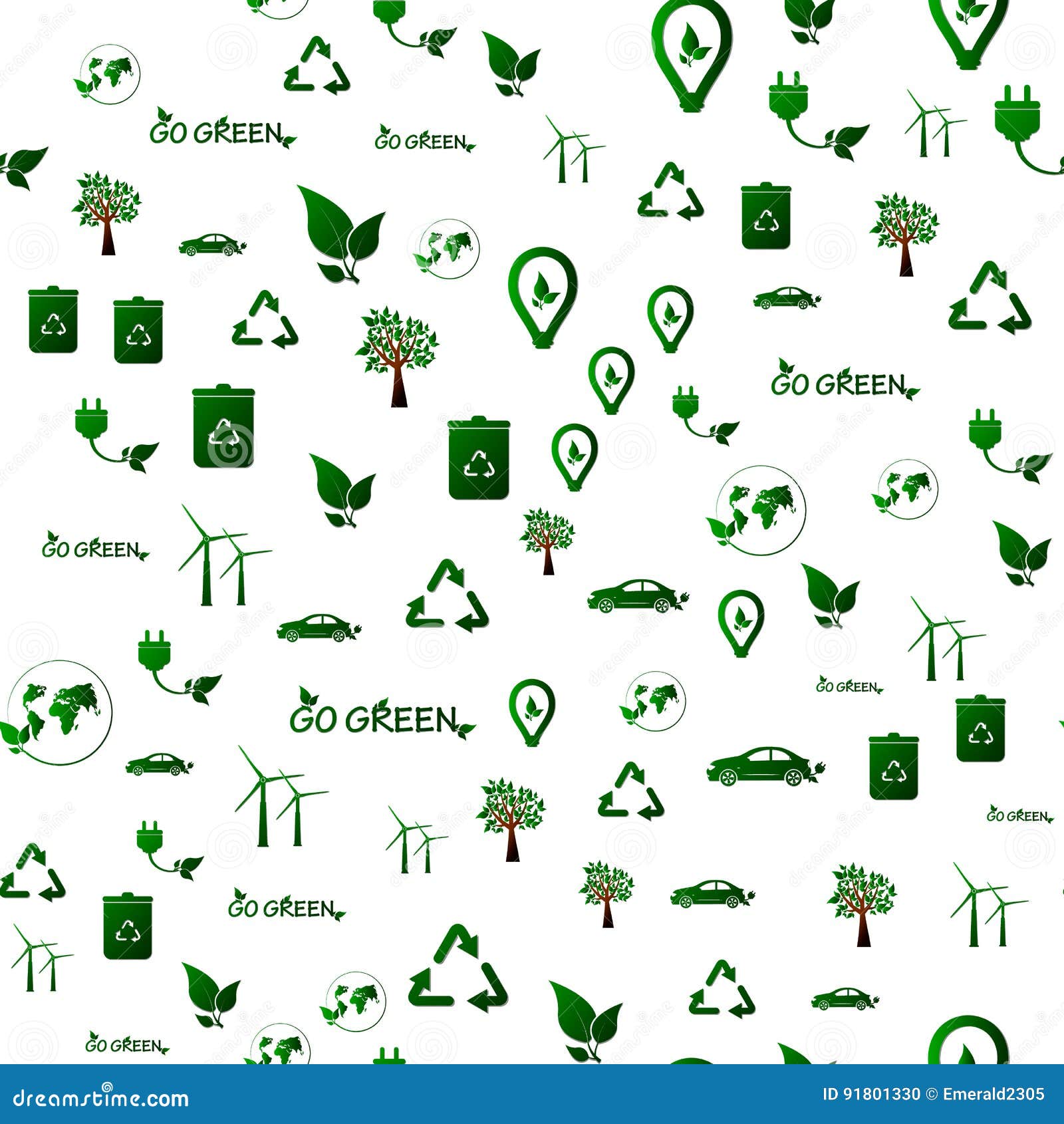 Ecology seamless pattern stock illustration. Illustration of ecology ...