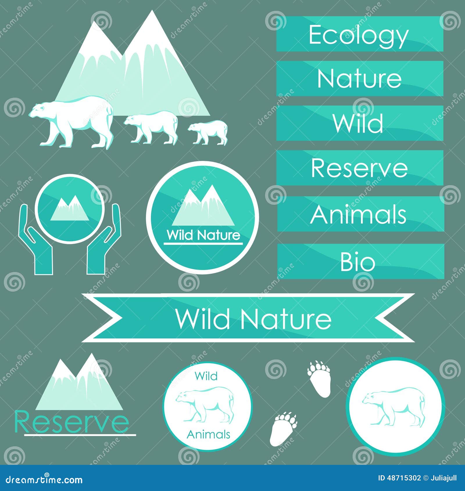 Ecology Signs and Symbols of Polar Bears Stock Vector - Illustration of ...