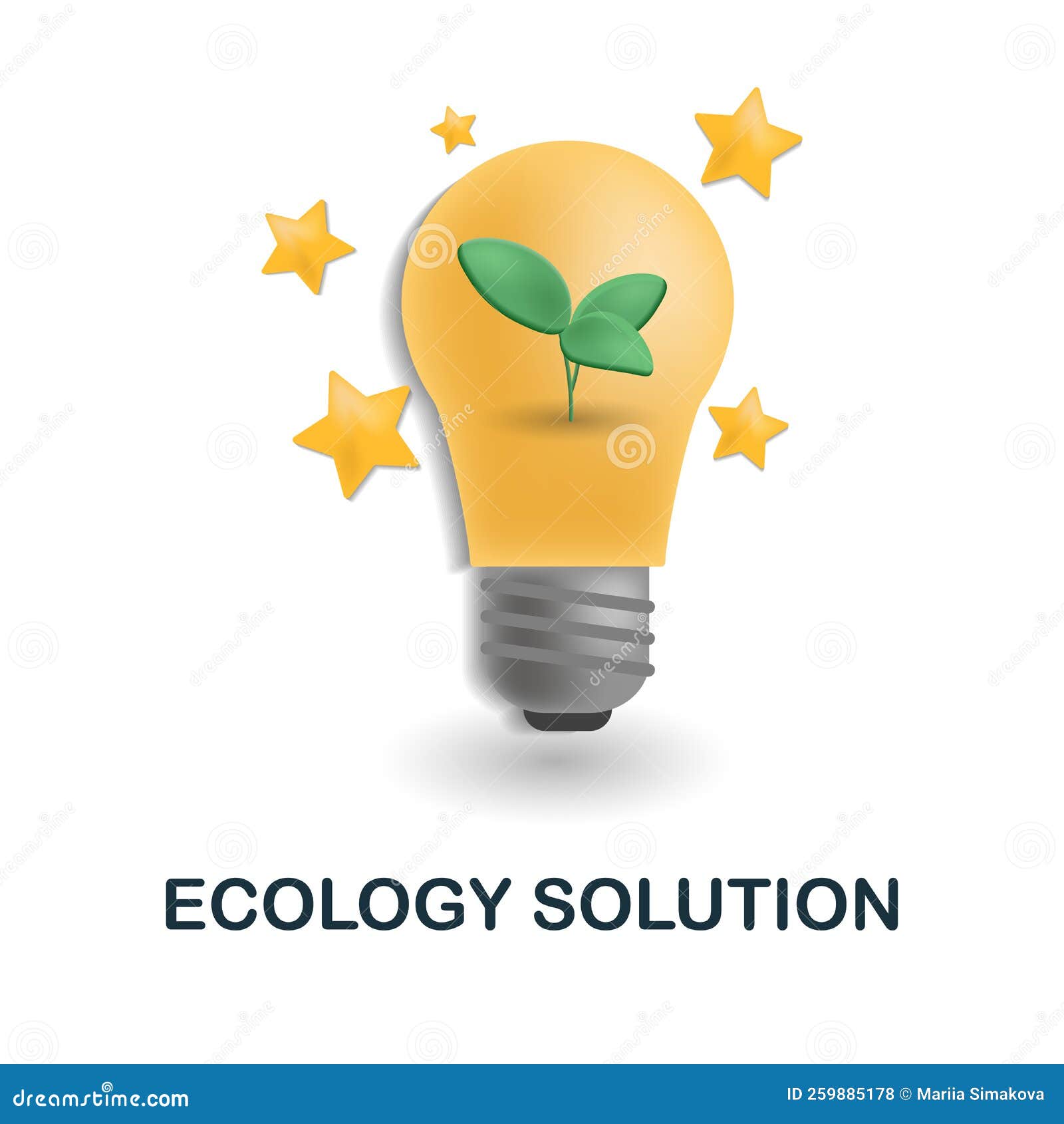 Ecology Solution Icon. 3d Illustration from Global Warming Collection ...