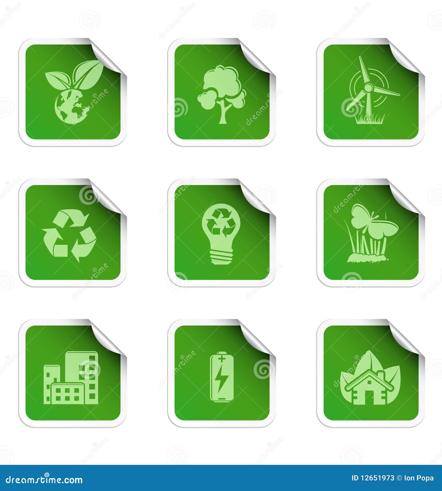 Ecology Stickers. Save Green Earth Planet Clean Environment Eco Labels ...