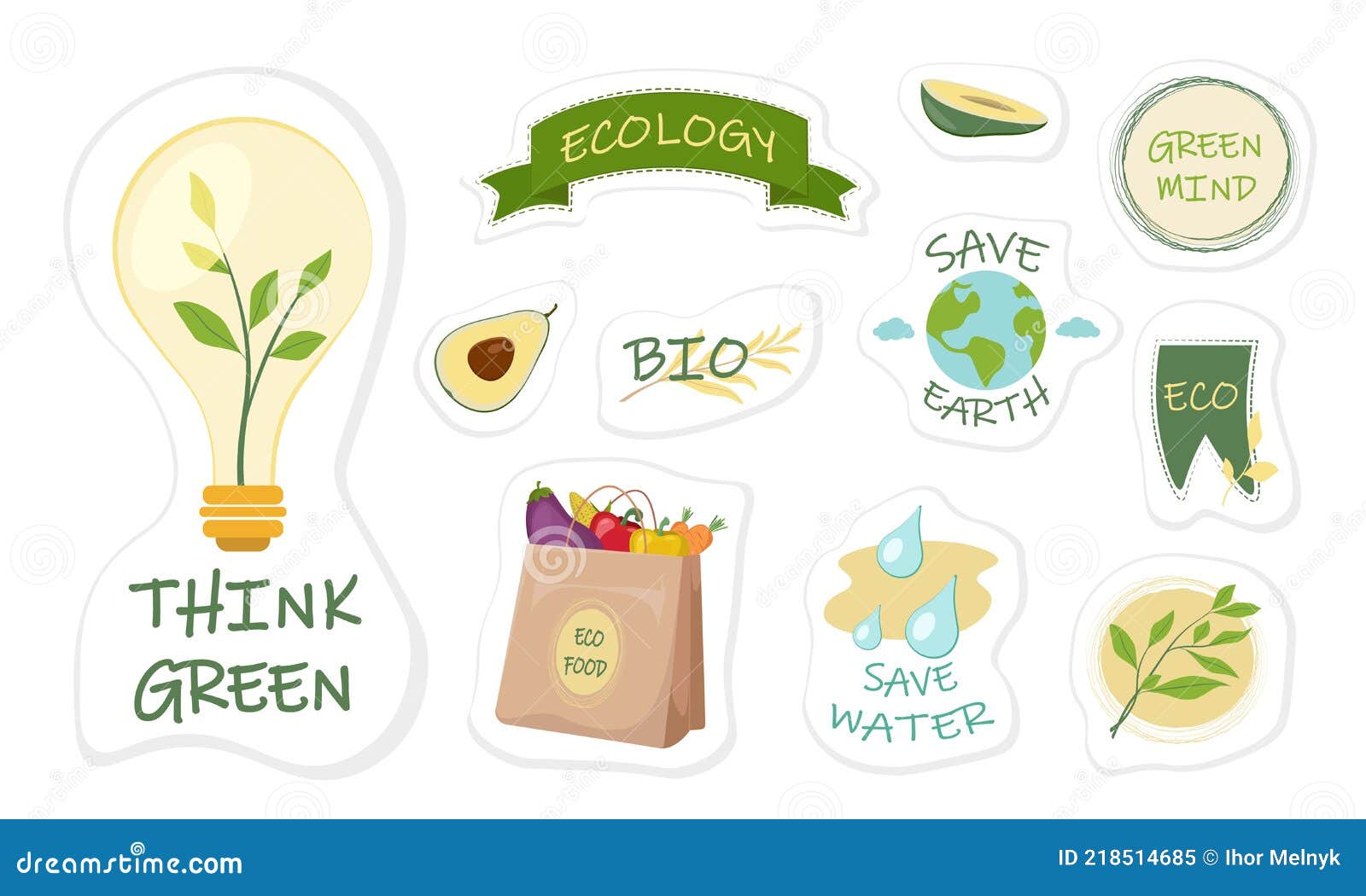 Ecology stickers vector stock vector. Illustration of natural - 218514685