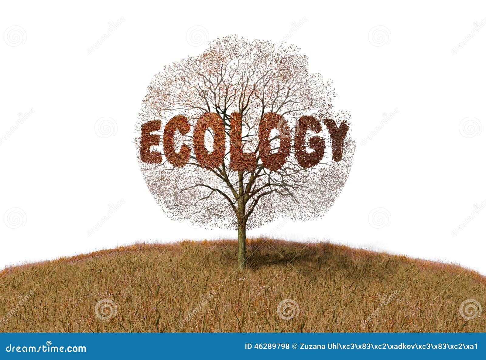 Ecology text on a tree stock illustration. Illustration of graphic ...