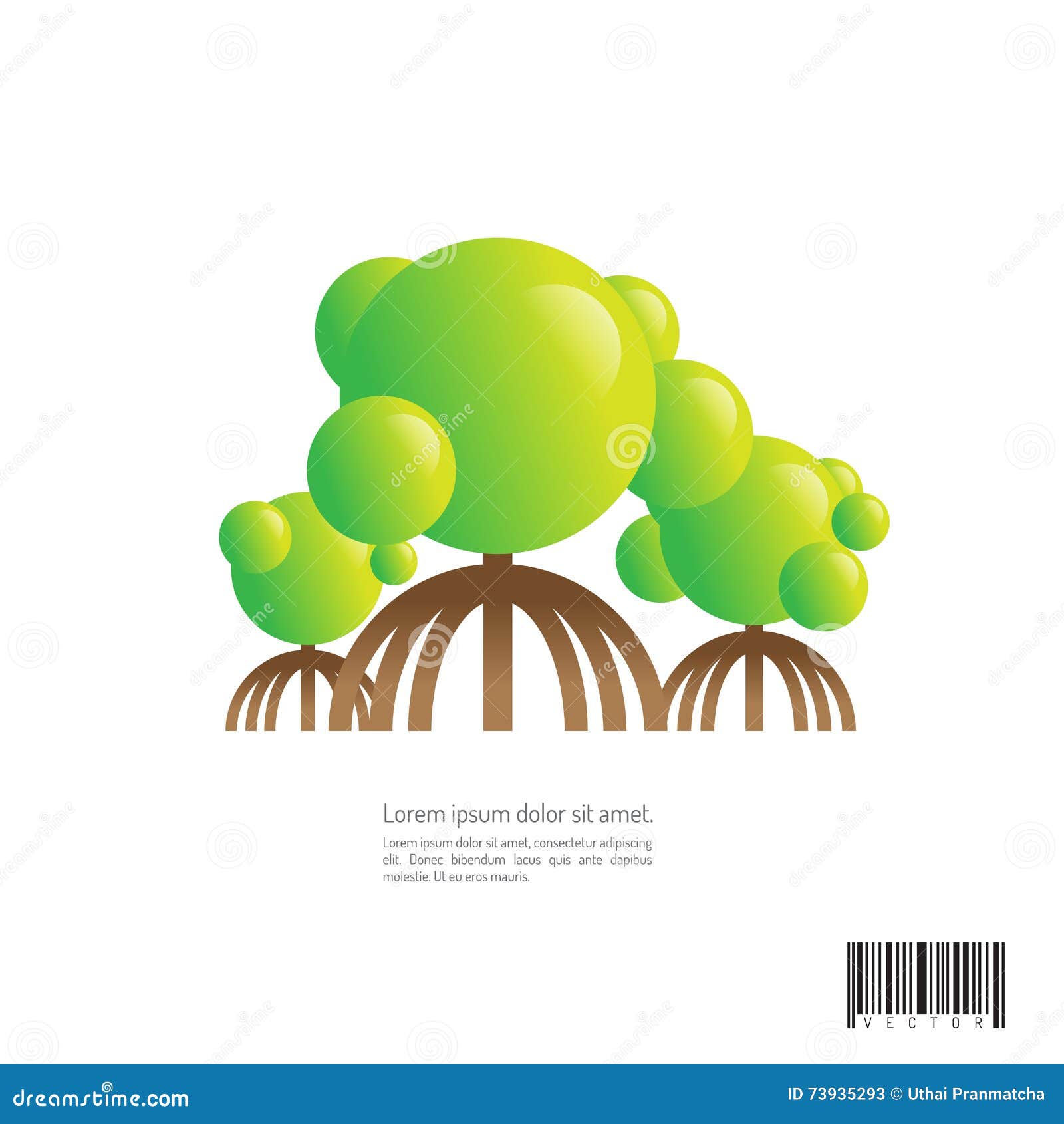 Ecology Tree Cartoon Design Stock Vector - Illustration of color ...