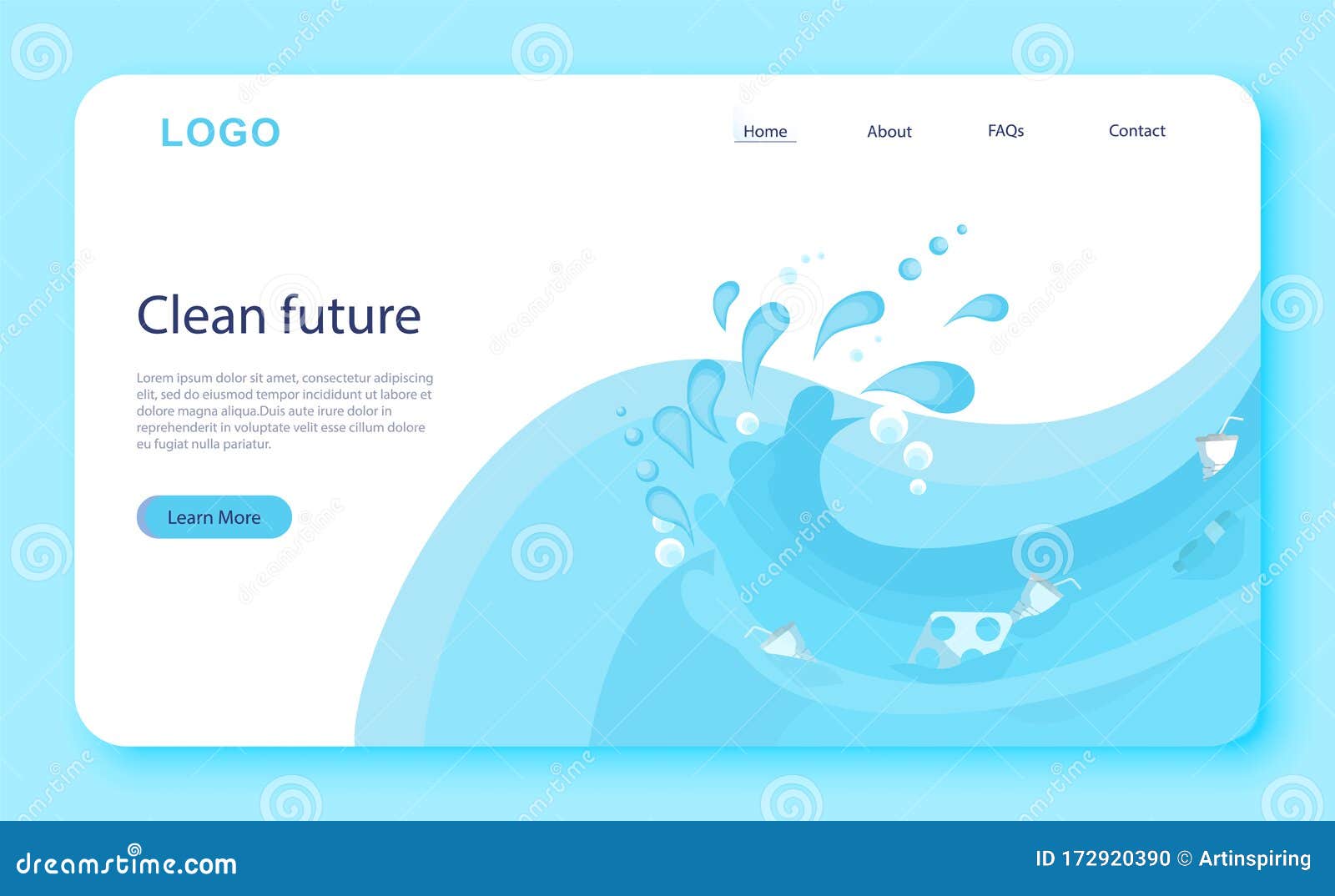 Ecology Web Banner Concept. Ocean with Plastic. Global Ecology Problem ...