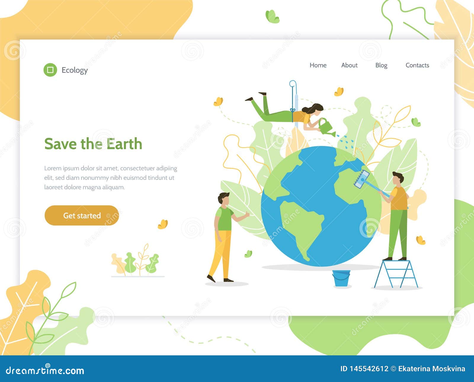 Ecology web banner stock vector. Illustration of planet - 145542612