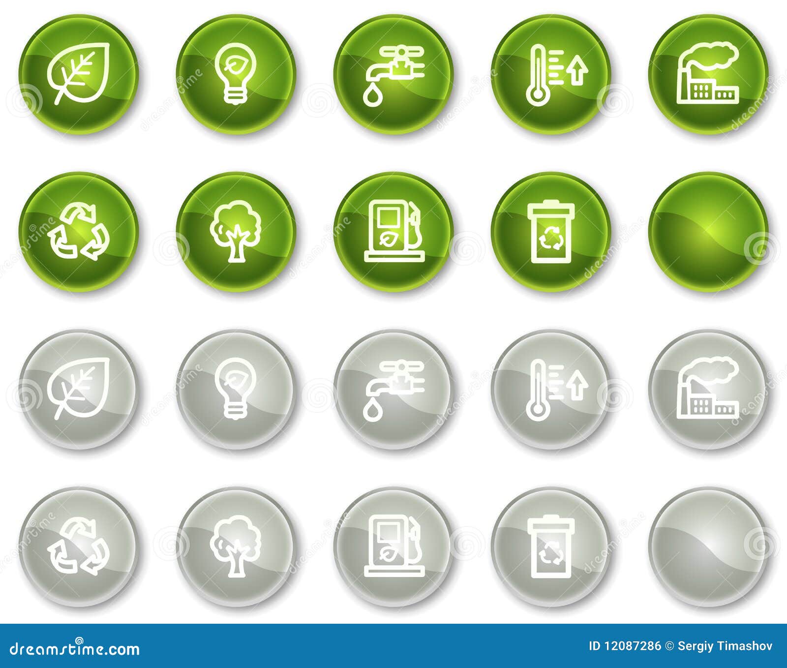 Ecology Web Icons Set 1, Circle Buttons Series Stock Vector ...