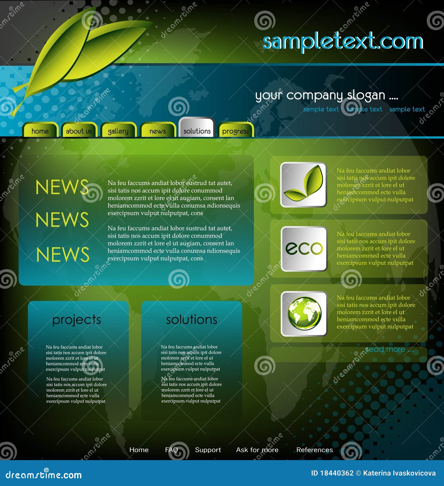 Ecology website template stock vector. Illustration of planet - 18440362