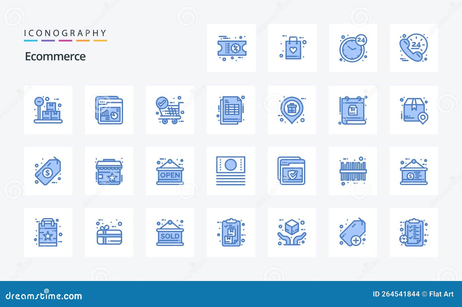 25 Ecommerce Blue Icon Pack Stock Vector - Illustration of bill ...