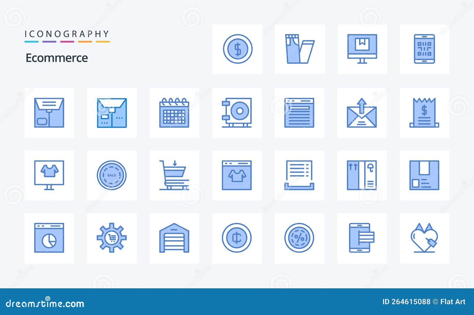 25 Ecommerce Blue Icon Pack Stock Vector - Illustration of cart, cash ...