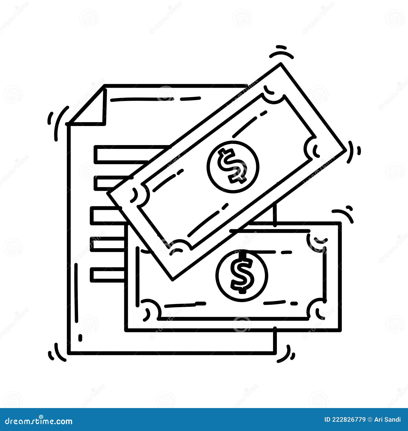 Ecommerce Budget Icon. Hand Drawn Icon Set, Outline Black, Doodle Icon ...