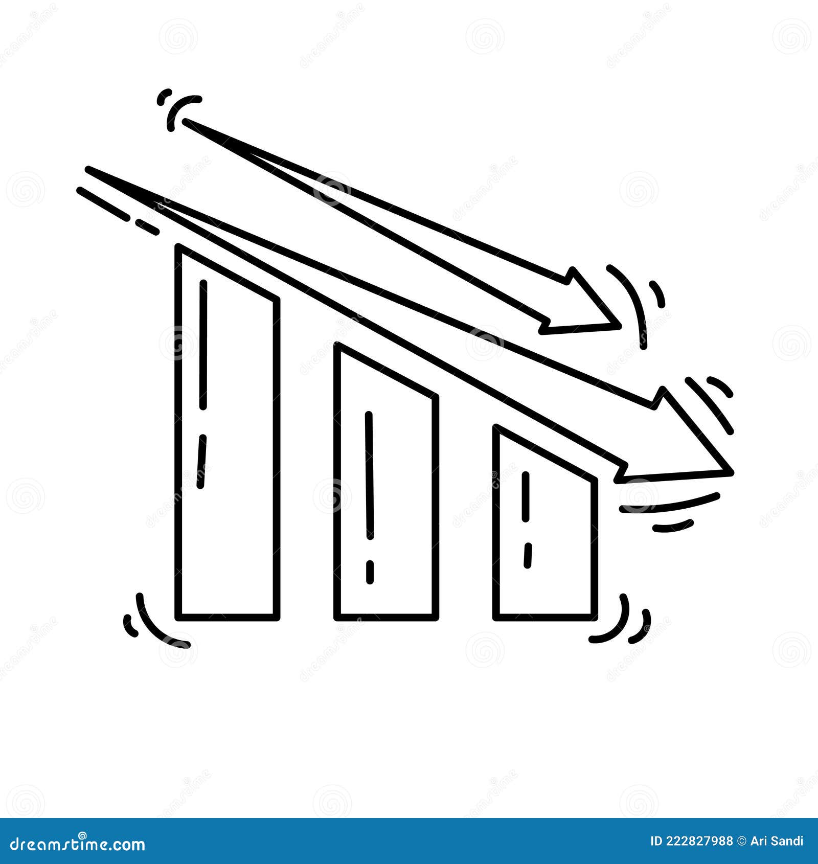 Ecommerce Decrease Icon. Hand Drawn Icon Set, Outline Black, Doodle Icon, Vector Icon Stock ...