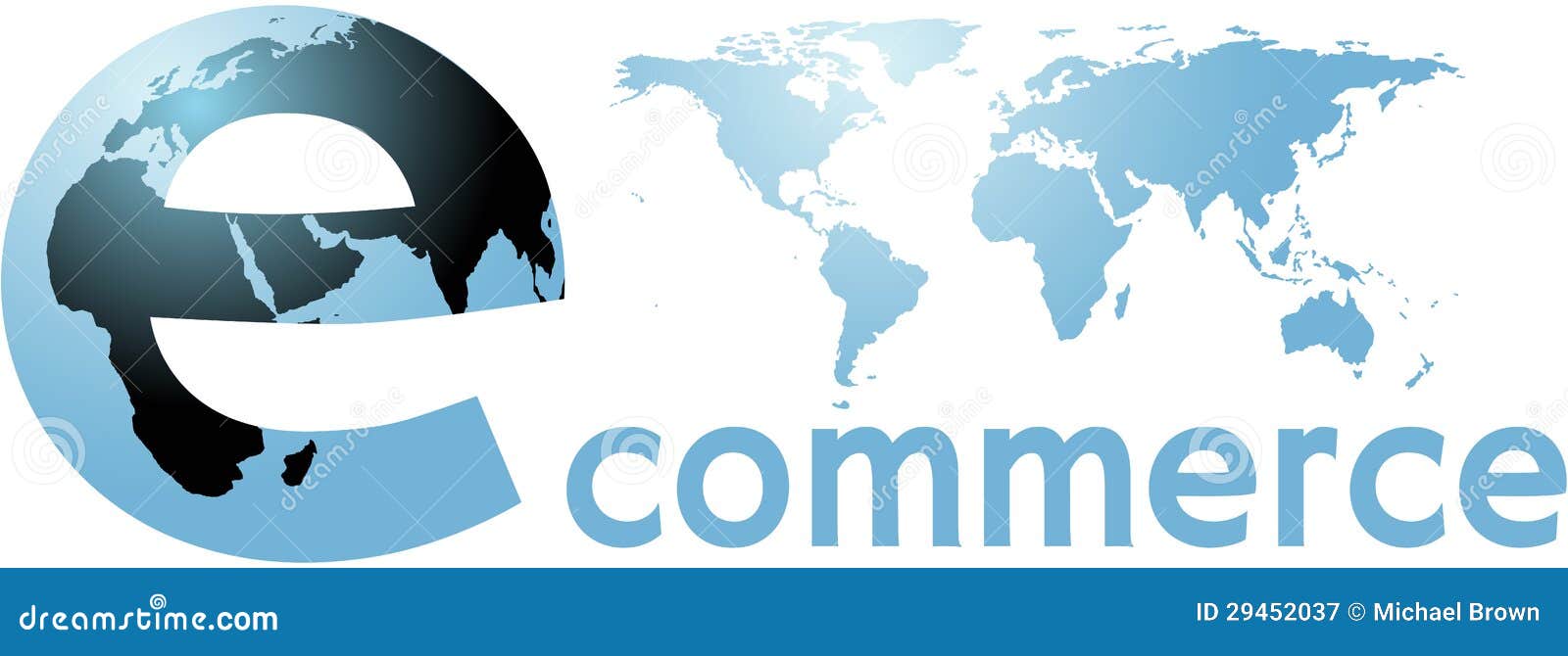 Ecommerce Global Earth Internet World Word Stock Vector - Illustration ...