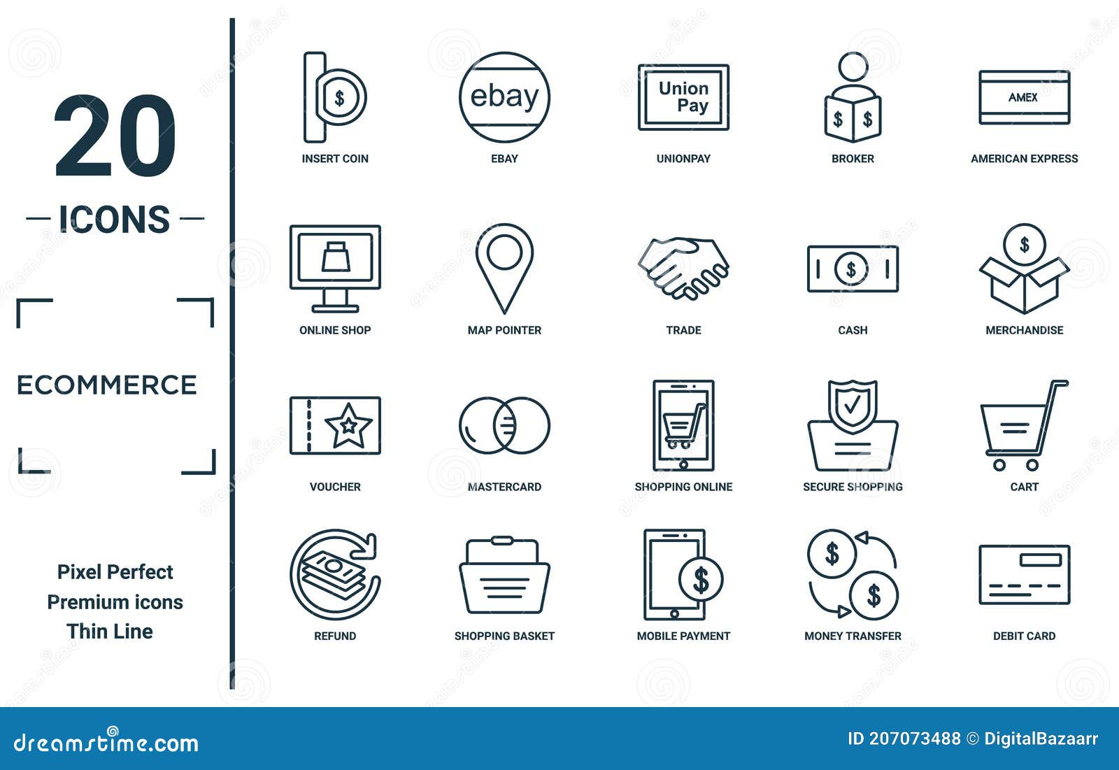 Ecommerce Linear Icons, Signs, Symbols Vector Line Illustration Set ... Ecommerce Linear Icons, Signs, Symbols Vector Line Illustration Set ...