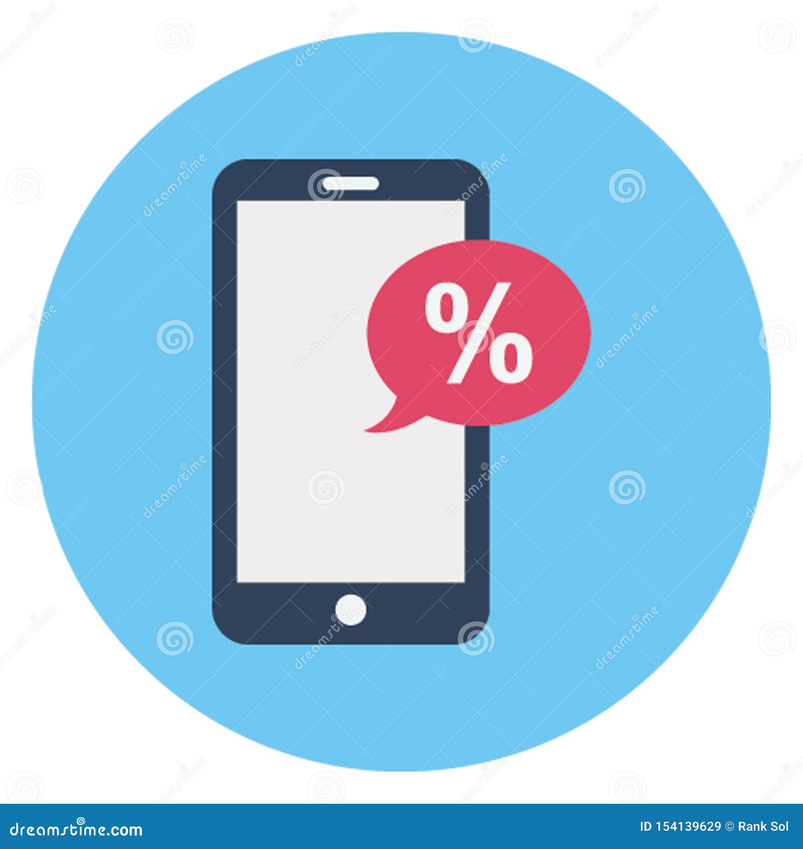 Ecommerce, Mobile Discount Isolated Vector Icon Which Can Be Easily ...