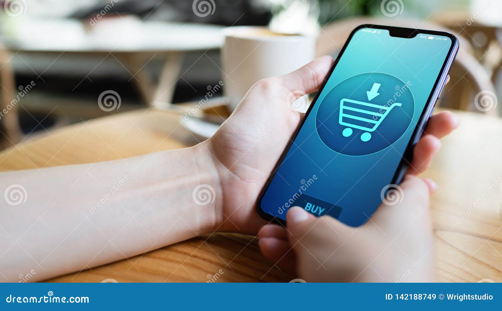 Ecommerce Online Shopping on Mobile Phone Screen. Stock Image - Image ...