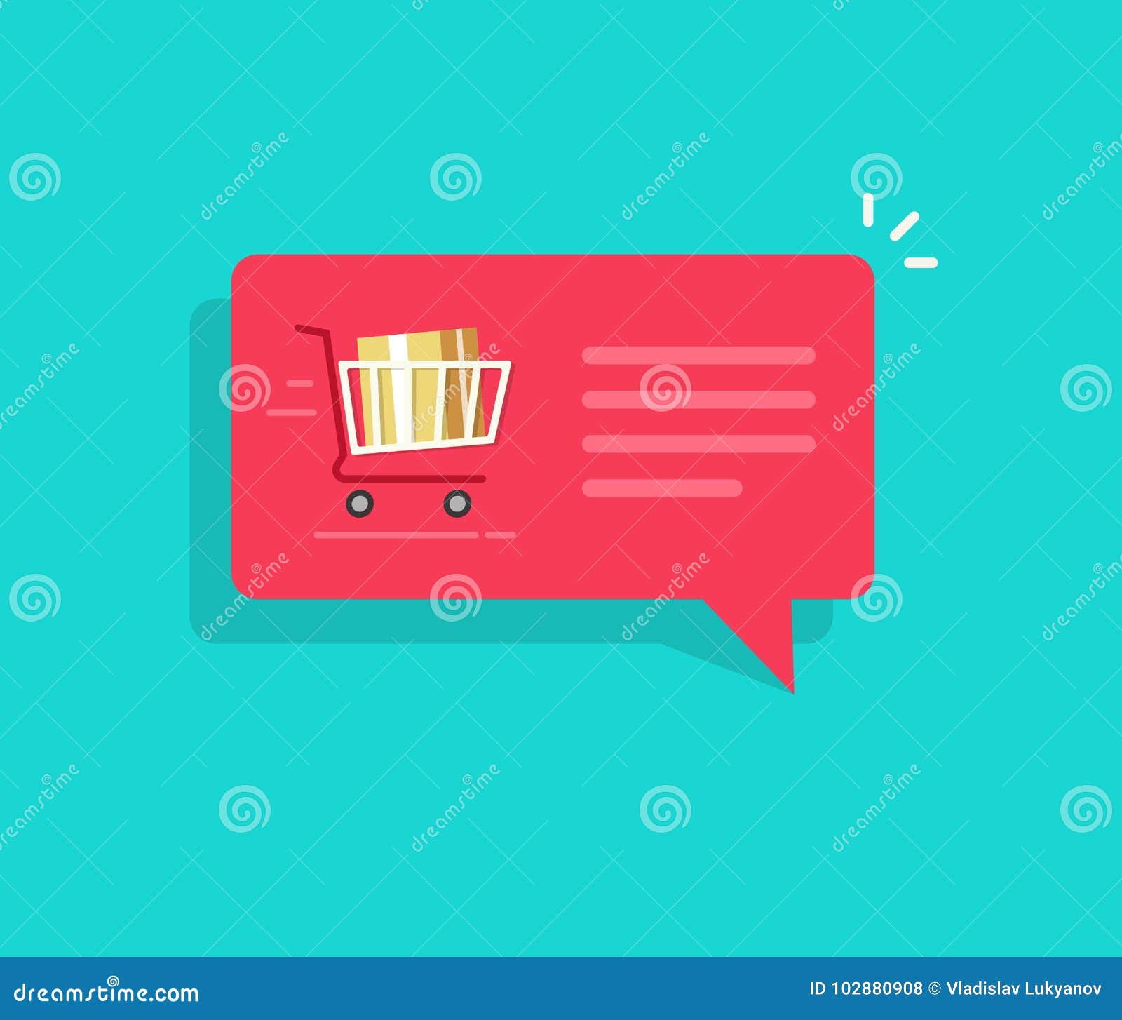 Ecommerce Order Notification Message Vector Illustration, Flat Bubble ...