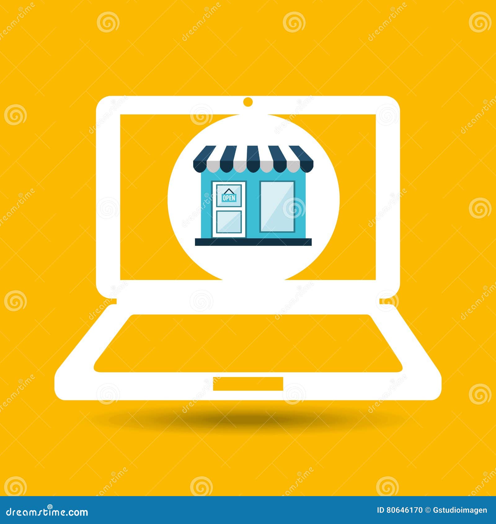 Ecommerce Store Laptop Virtual Icon Stock Vector - Illustration of ...