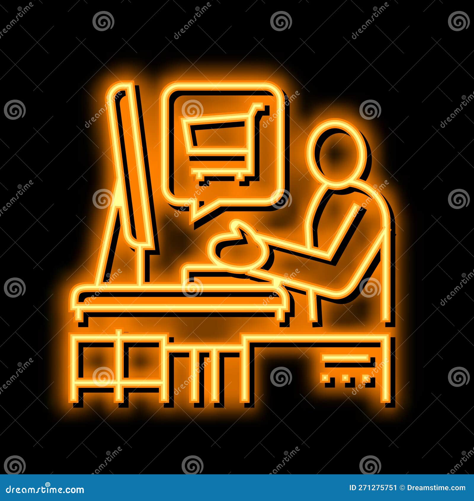Ecommerce Store Owner Neon Glow Icon Illustration Stock Vector ...