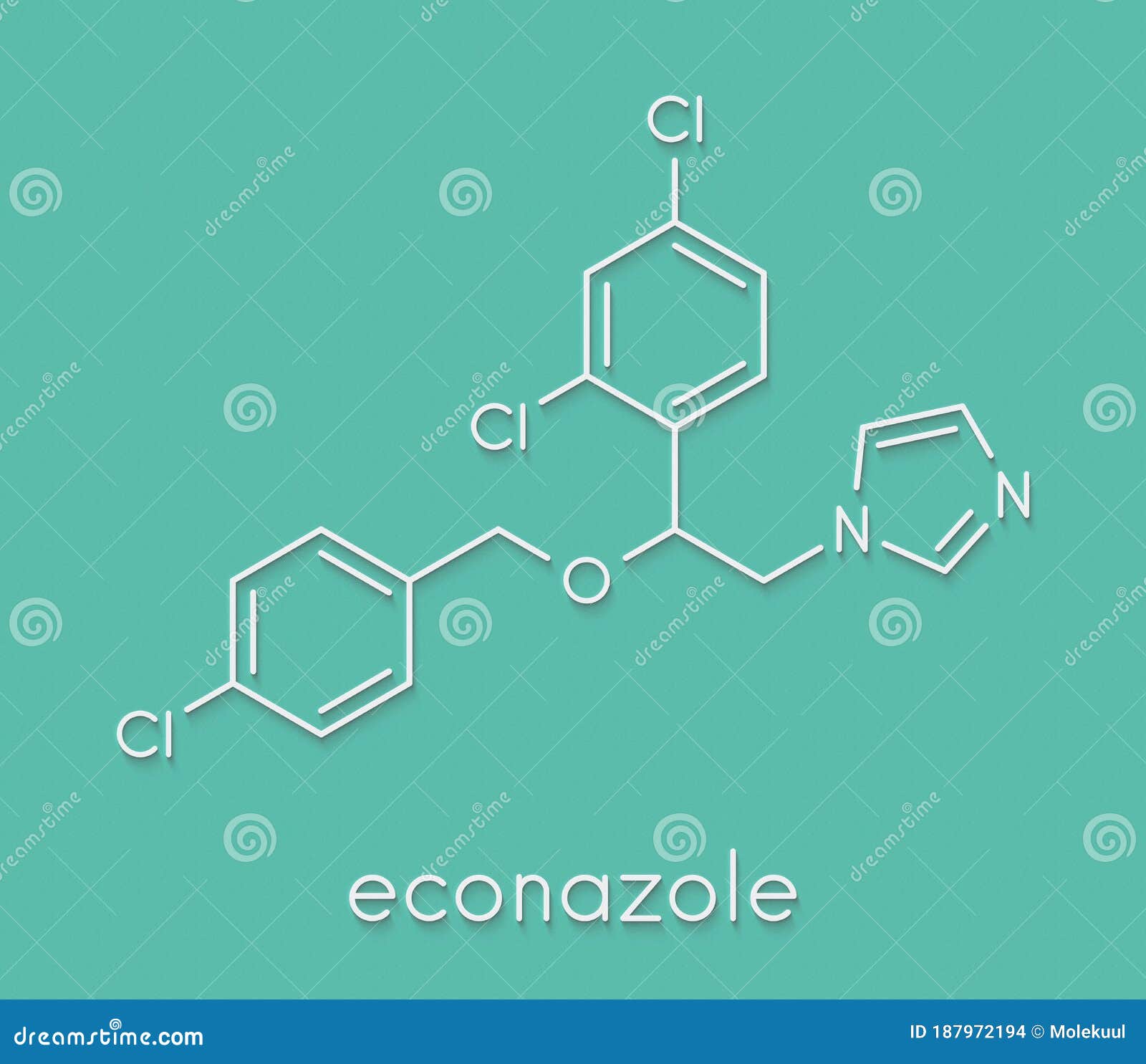 Econazole Antifungal Drug Molecule. Skeletal Formula. Stock ...