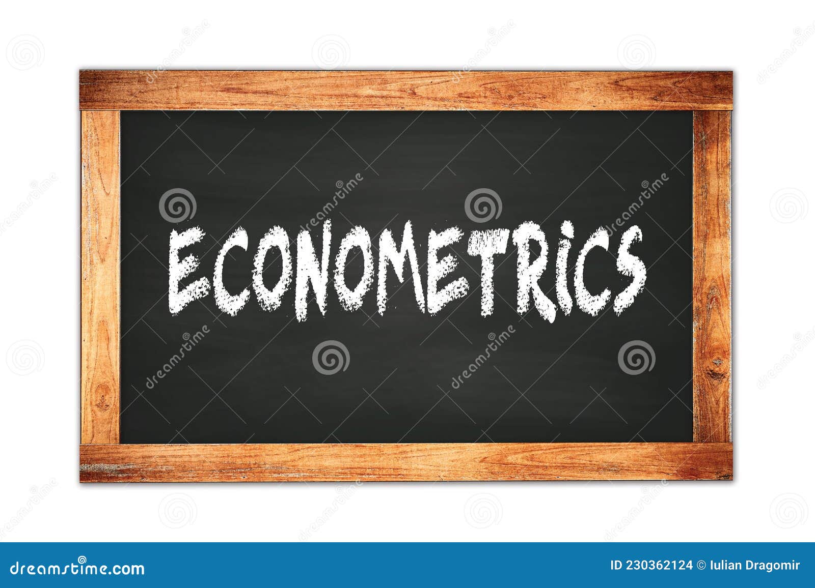 ECONOMETRICS Text Written on Wooden Frame School Blackboard Stock Photo ...
