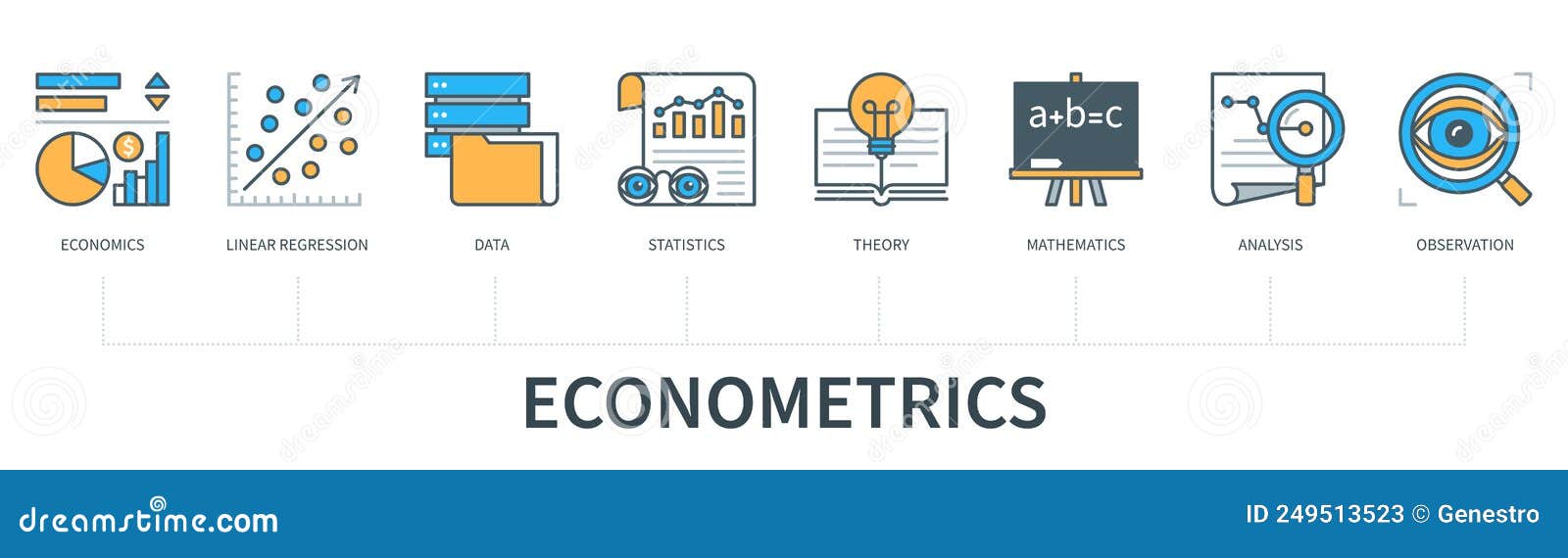 Econometrics Vector Infographic in Minimal Flat Line Style Stock ...