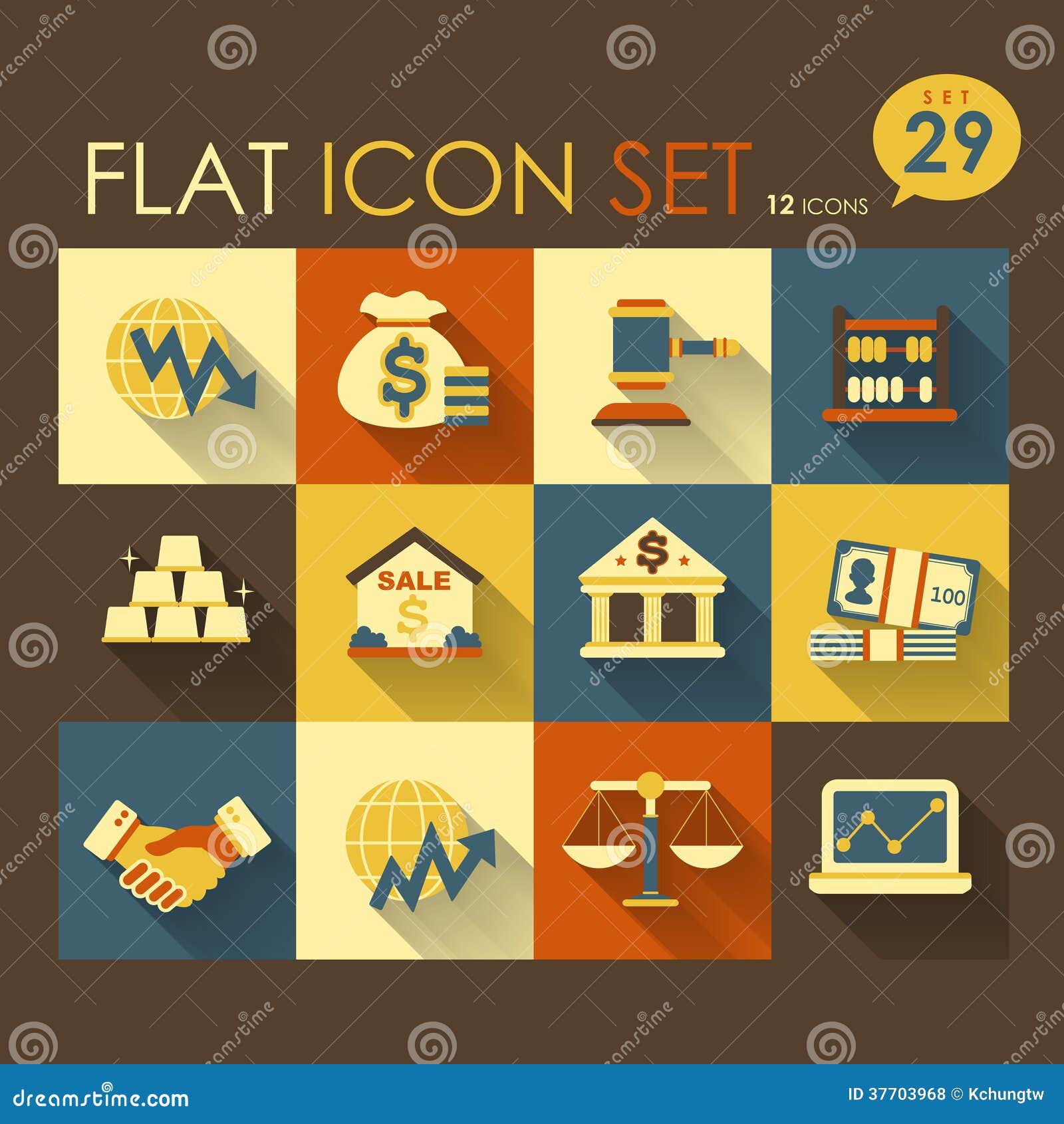 Economic Activities & Financial Icon Set Stock Vector - Illustration of ...