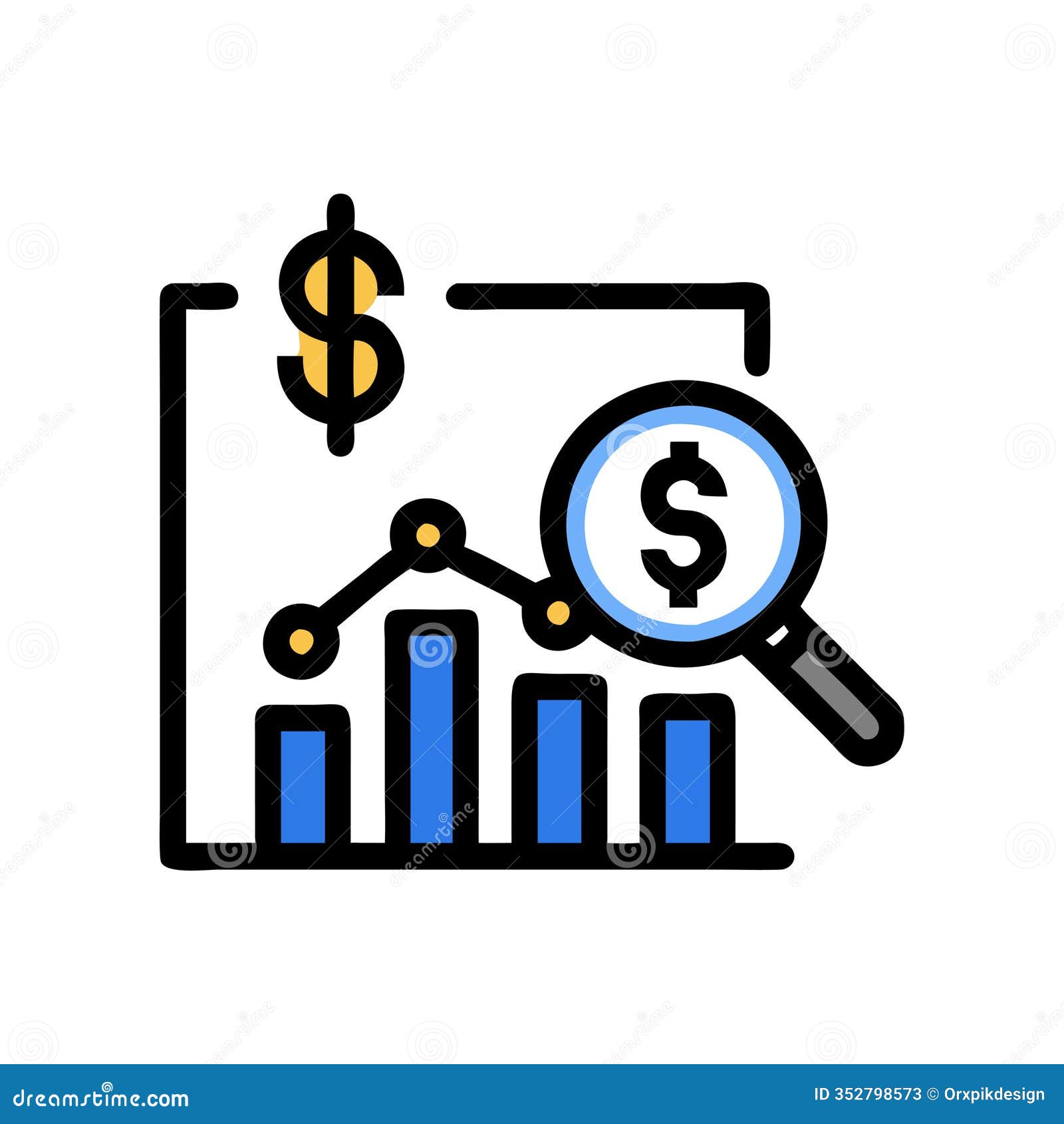 Economic Analysis Icon stock vector. Illustration of design - 352798573
