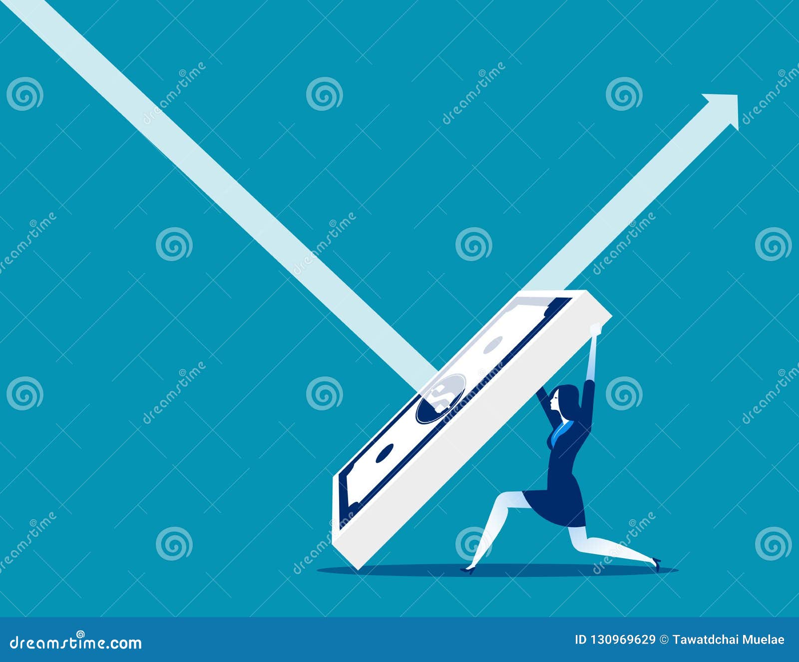 Economic Bounce Back. Concept Business Vector Illustration Stock Vector ...
