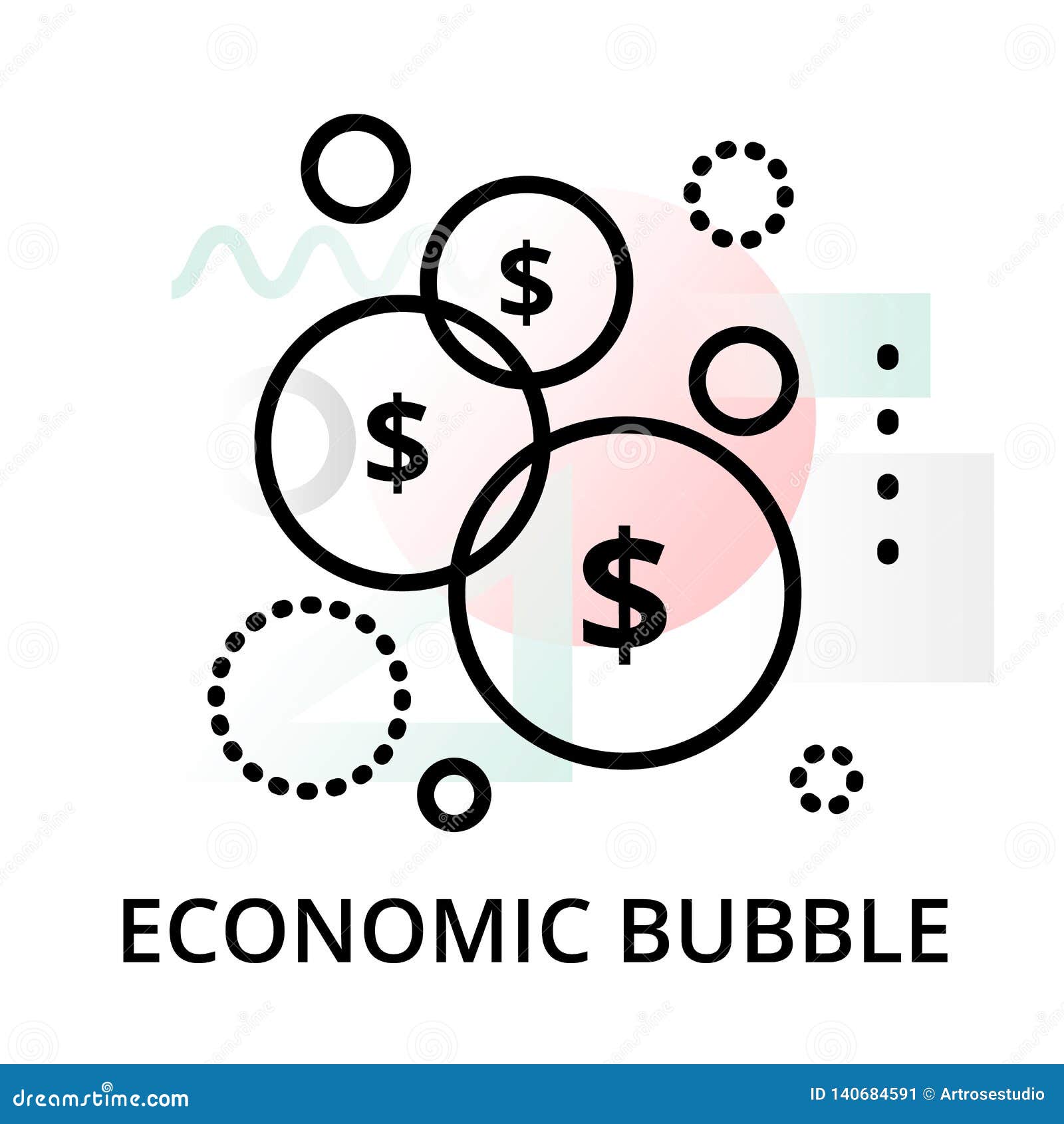 Economic Bubble Icon on Abstract Background Stock Vector - Illustration ...