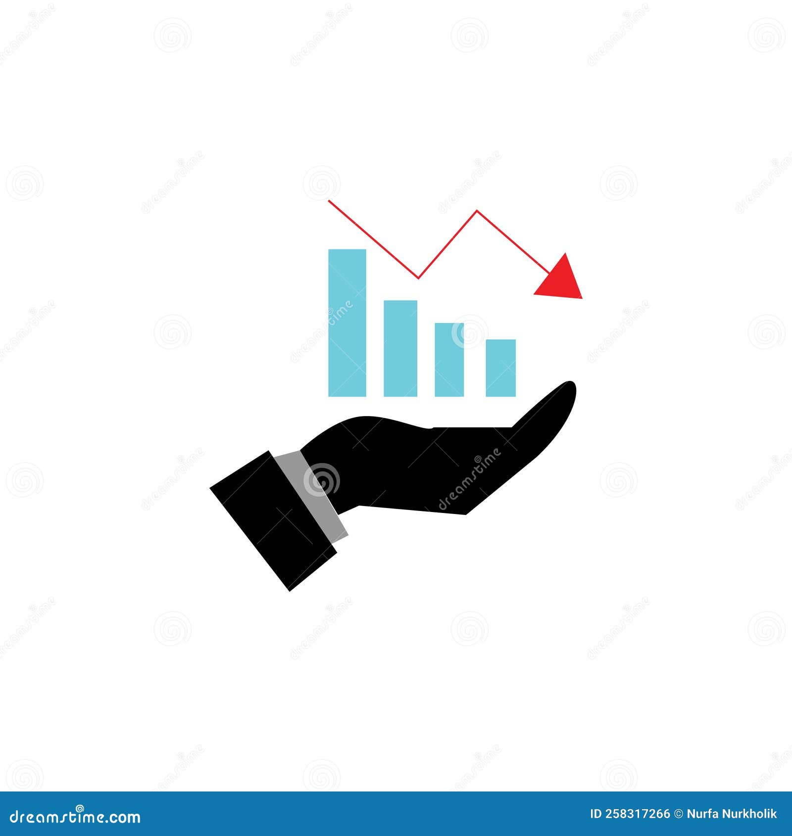 Economic Chart Declining Icon Vector Illustration Design Stock Vector ...