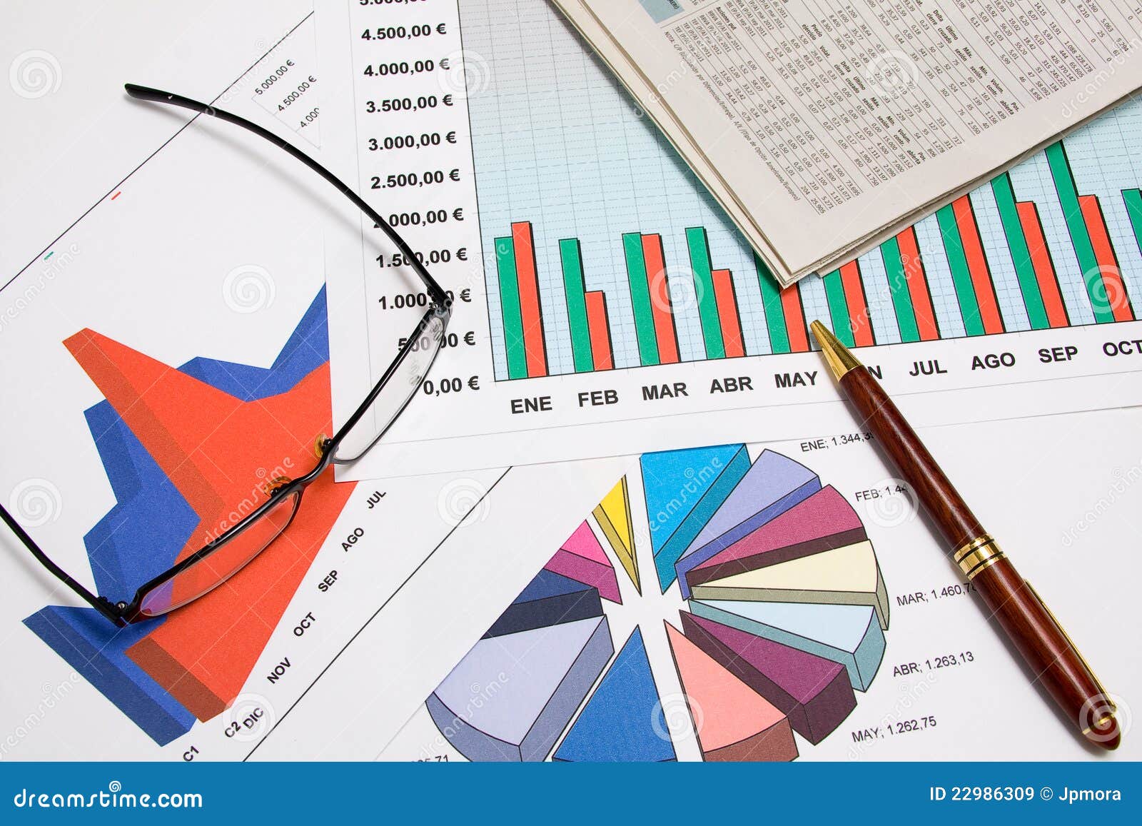 Economic charts stock image. Image of money, diagram - 22986309