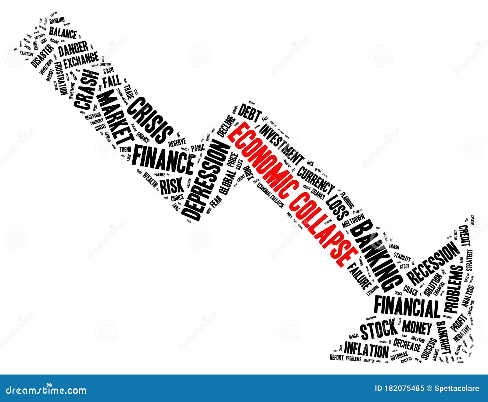 Economic Collapse Definition . Looking Down At The Falling Arrow Vector ...
