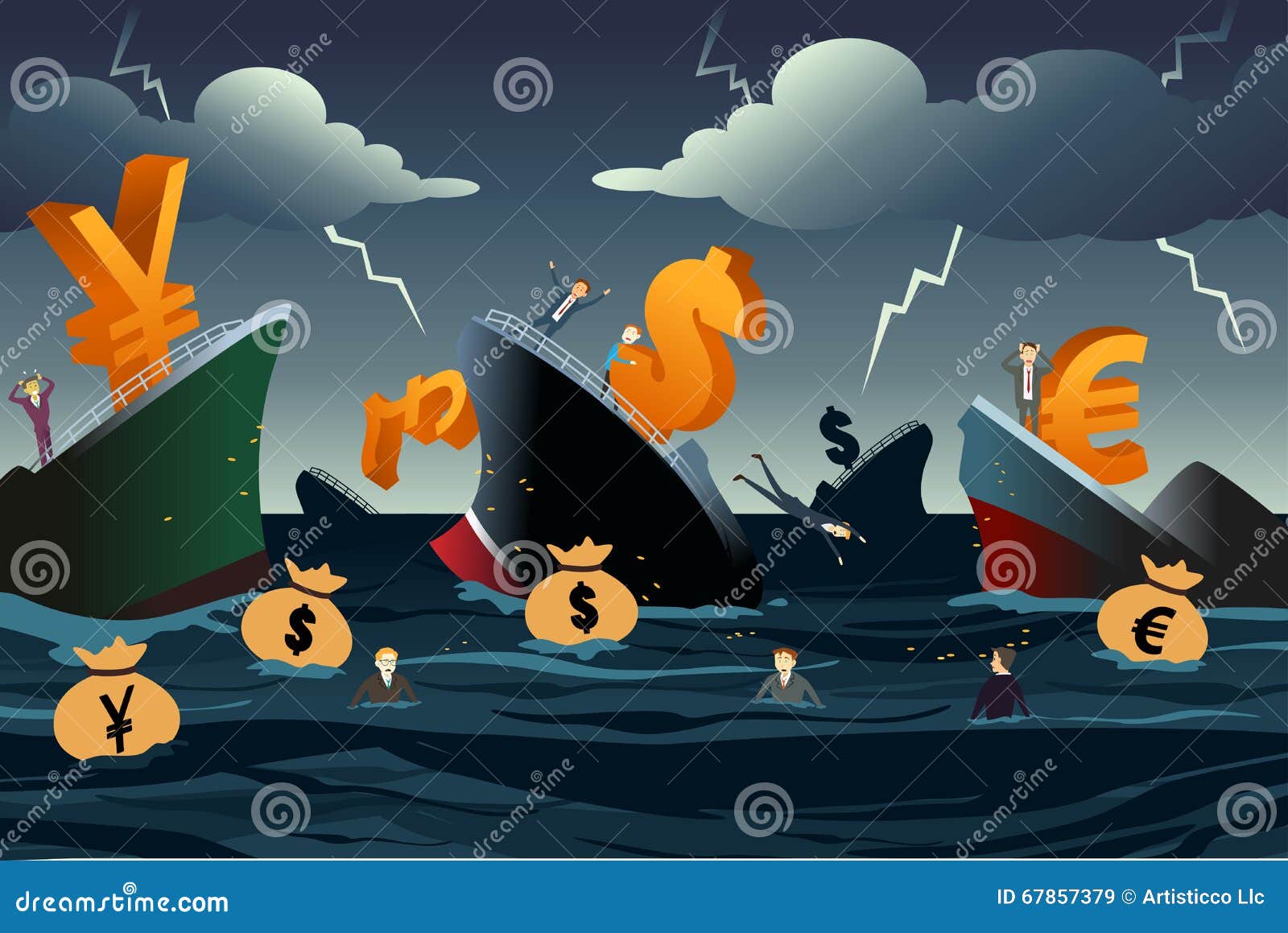 Economic Crisis Concept stock vector. Illustration of investment - 67857379