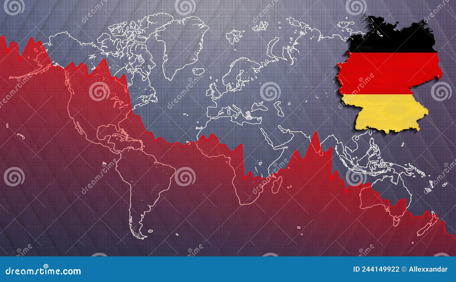 Economic Crisis Germany Map and Flag Stock Illustration - Illustration ...
