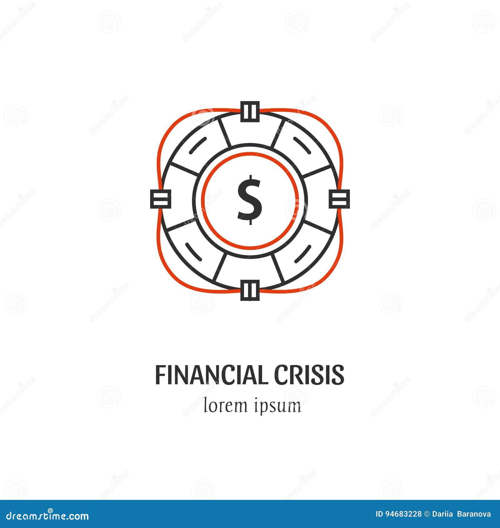 Economic crisis icon stock vector. Illustration of dollar - 94683228
